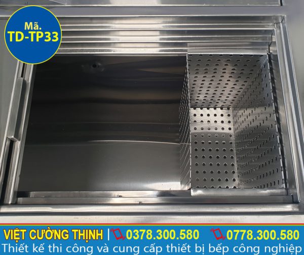 Thùng Đá Khung Chân Có Khay Topping TD-TP33 - Việt Cường Thịnh