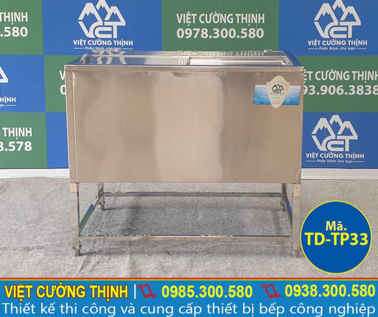 Thùng Đá Khung Chân Có Khay Topping TD-TP33 - Việt Cường Thịnh